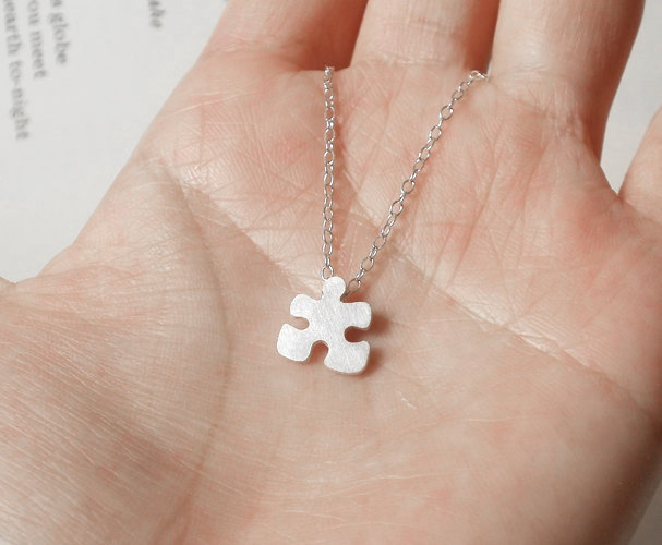 Sterling Silver Jigsaw Puzzle Necklace, Version No. 1, Handmade In ...