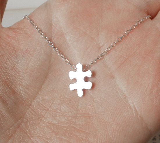 Sterling Silver Jigsaw Puzzle Necklace, Version 3, Handmade In England ...