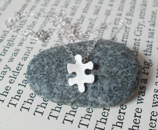 Sterling Silver Jigsaw Puzzle Necklace, Version 3, Handmade In England ...