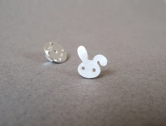 Sterling Silver Bunny Rabbit Pin/ Lapel Pin/ Tie Tack, Handmade In ...