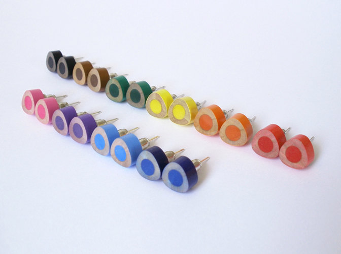 Color Pencil Ear Studs, The Triangle Version In Candy Colors (set Of 10 ...