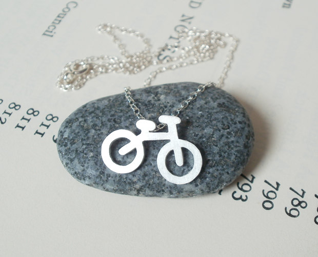 Sterling Silver Holiday Bicycle Necklace, Handmade In Uk on Luulla