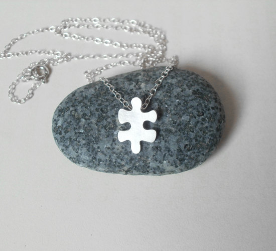 Sterling Silver Jigsaw Puzzle Necklace, Version 3, Handmade In England ...
