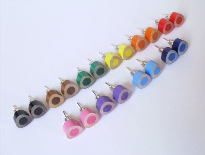 Color Pencil Ear Studs, The Triangle Version In Candy Colors (set Of 10 ...